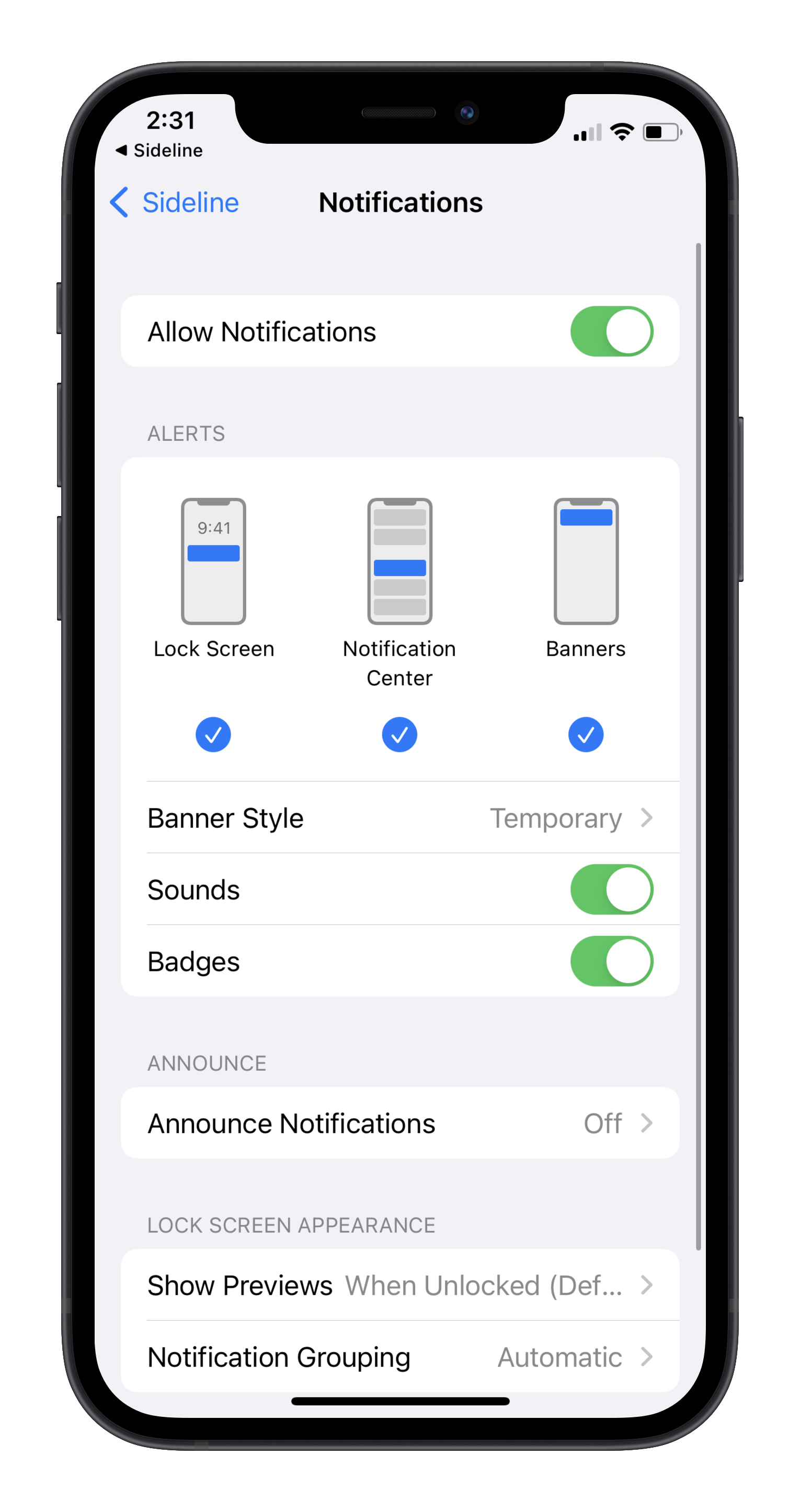 How To Enable And Disable Notifications Sideline Support